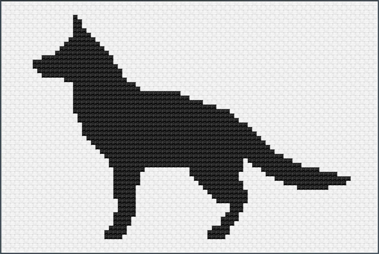 German Shepherd Dog GSD Silhouette Cross Stitch Pattern | Etsy