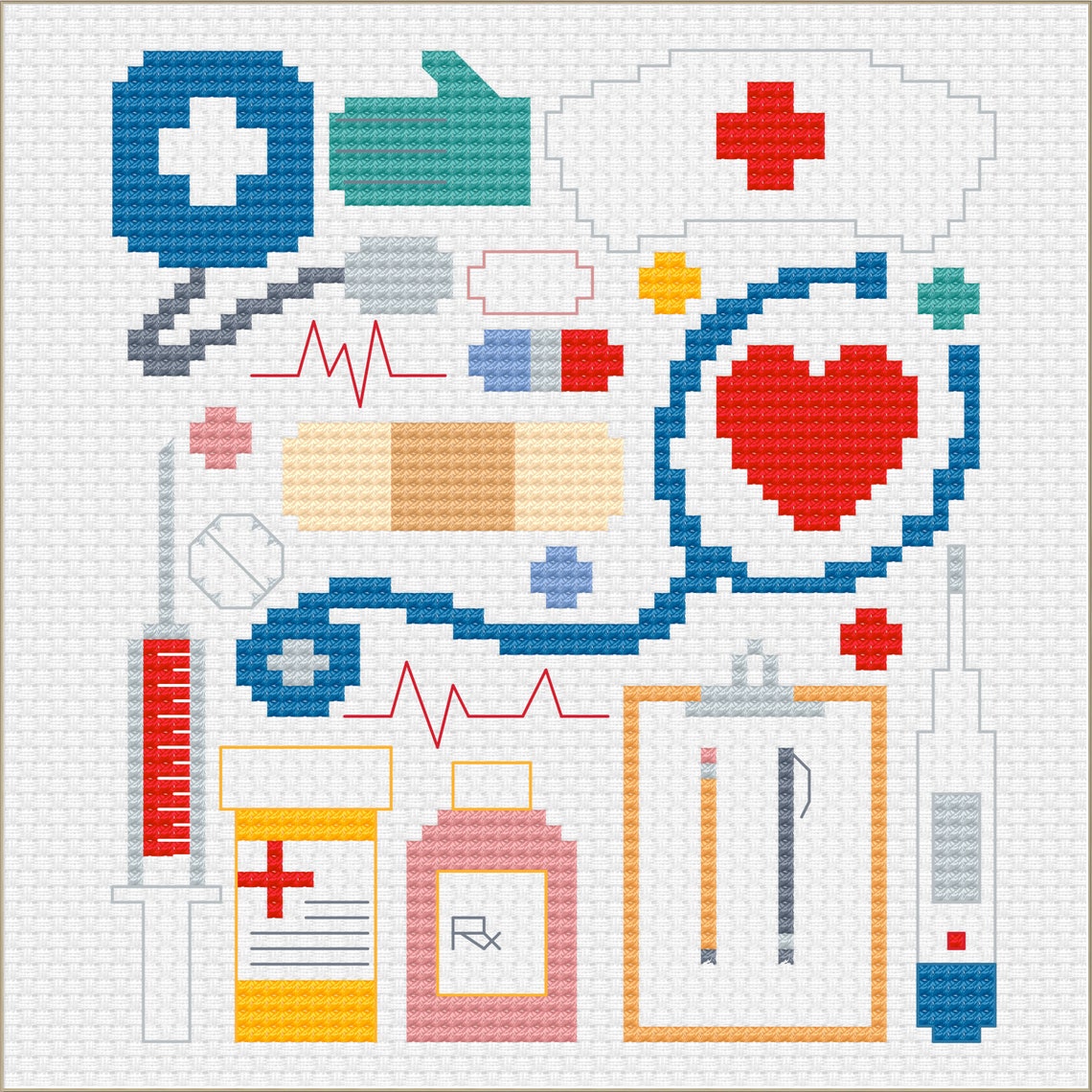Doctor Nurse Medical Professional Sampler Cross Stitch Pattern - Etsy