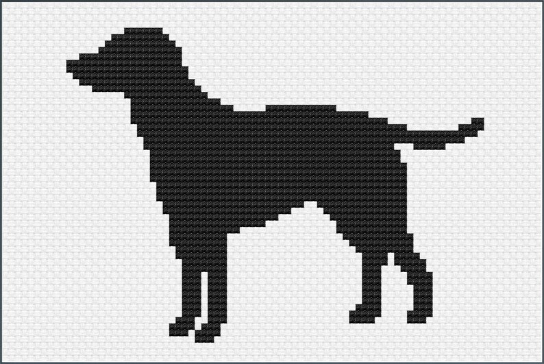 Labrador Retriever lab Silhouette Cross Stitch Pattern - Etsy