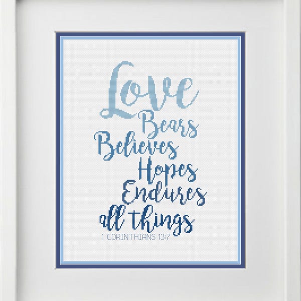 1 Corinthians 13 Cross Stitch Pattern - Etsy