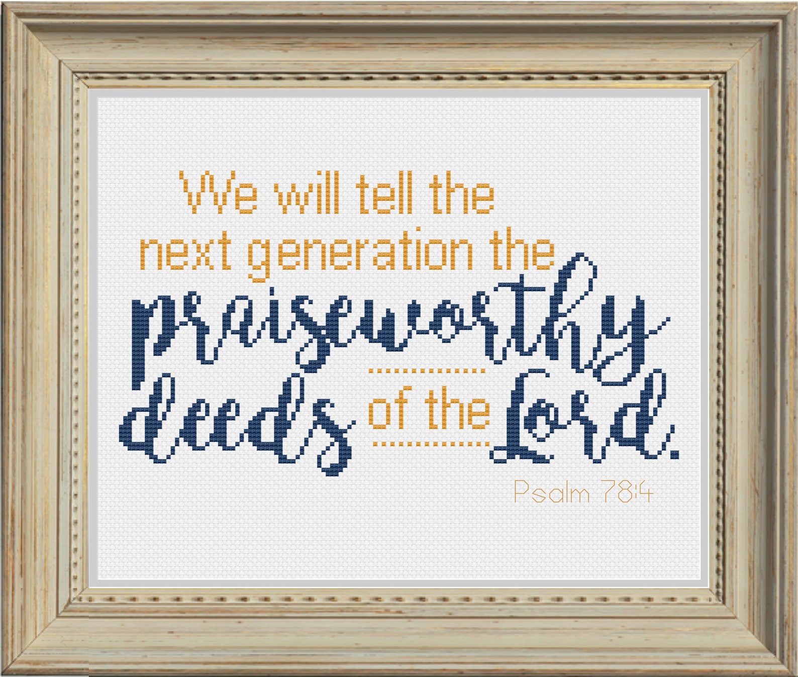 Bible Verse Cross Stitch Pattern Psalm 78:4 Partial Verse we - Etsy