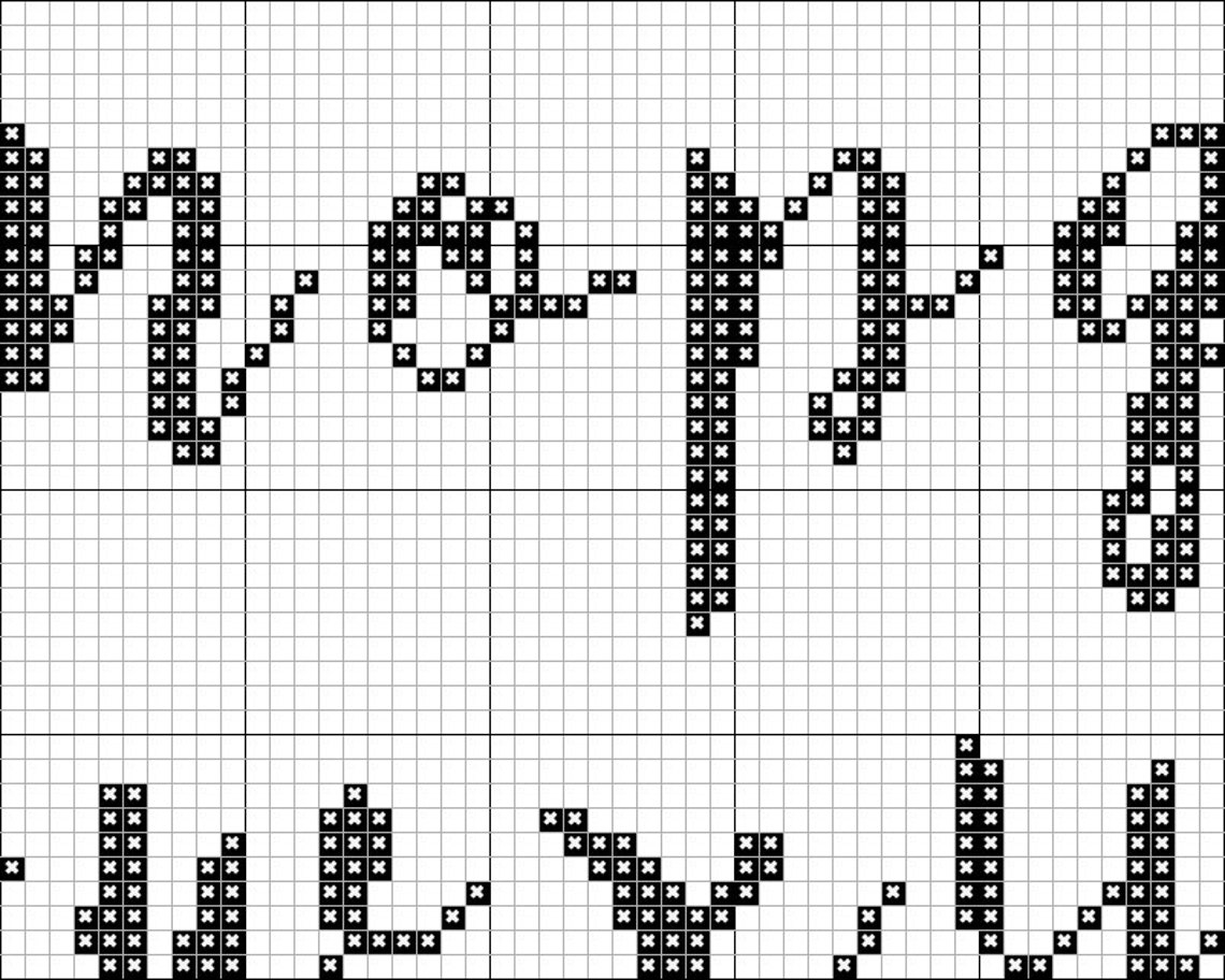 Cross Stitching Alphabet Handwritten Script Font Instant - Etsy