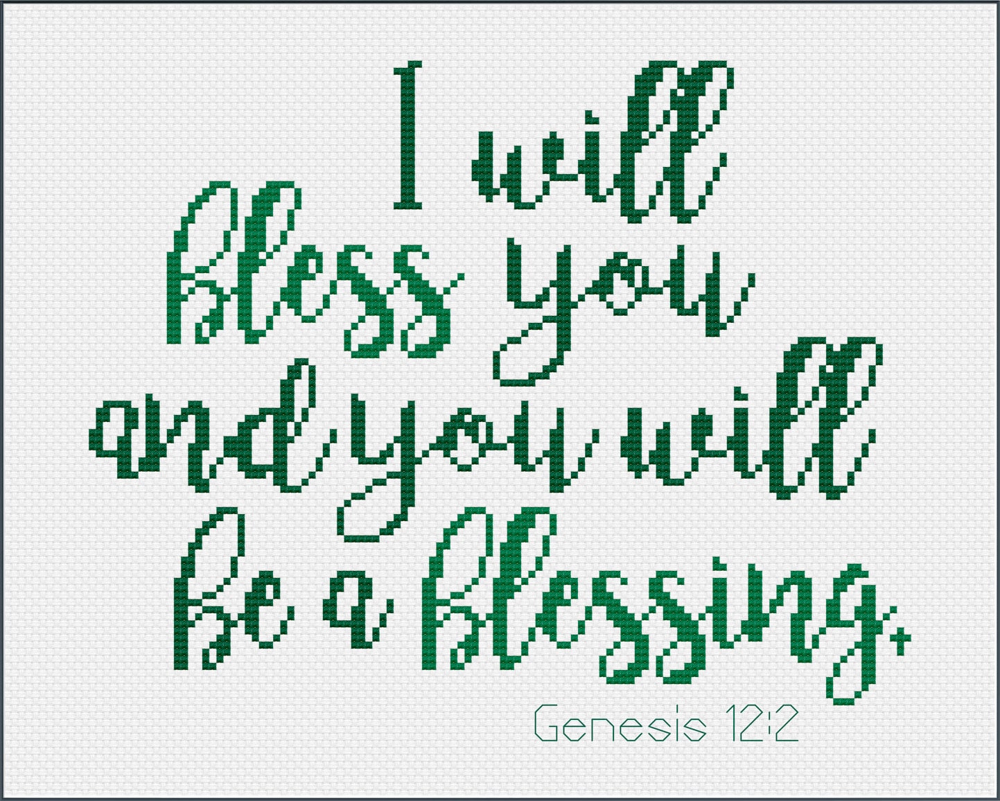 Genesis 12:2 Bible Verse Cross Stitch Pattern I will | Etsy