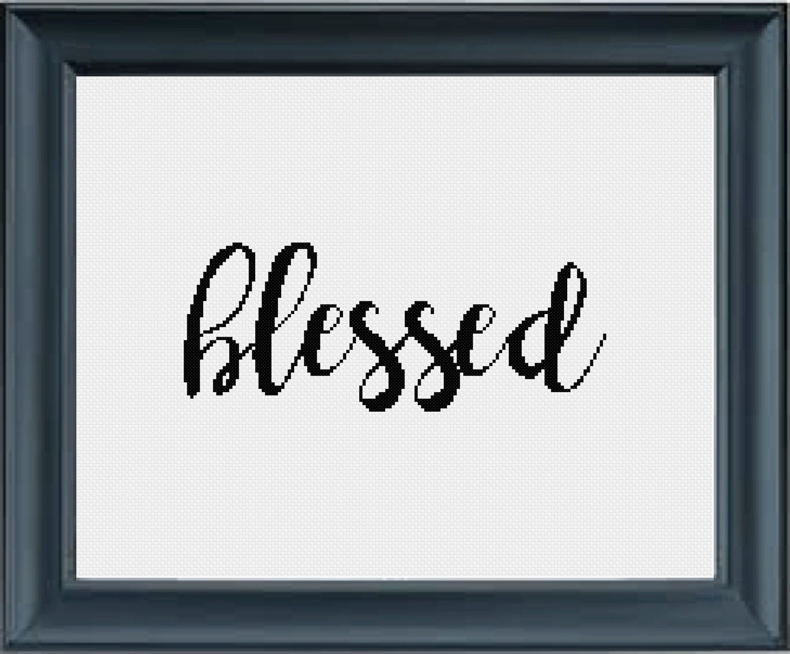 Blessed Handwritten Script Font Large Simple Modern Cross | Etsy