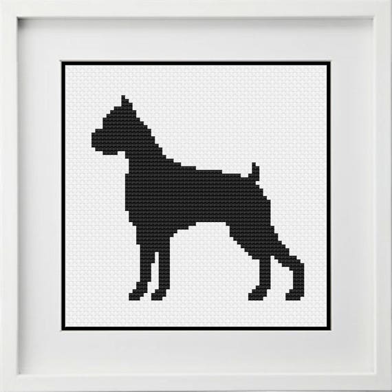 Boxer Dog Silhouette Cross Stitch Pattern Instant Digital | Etsy