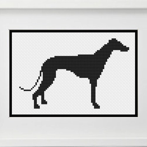 Greyhound Silhouette Cross Stitch Pattern Floral Roses Pet - Etsy