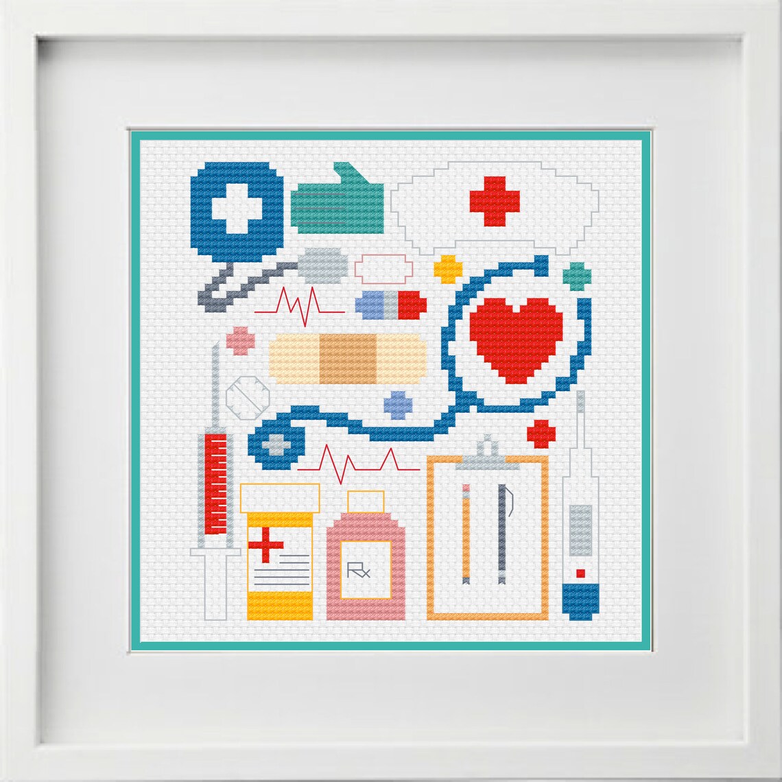 Doctor Nurse Medical Professional Sampler Cross Stitch Pattern ...