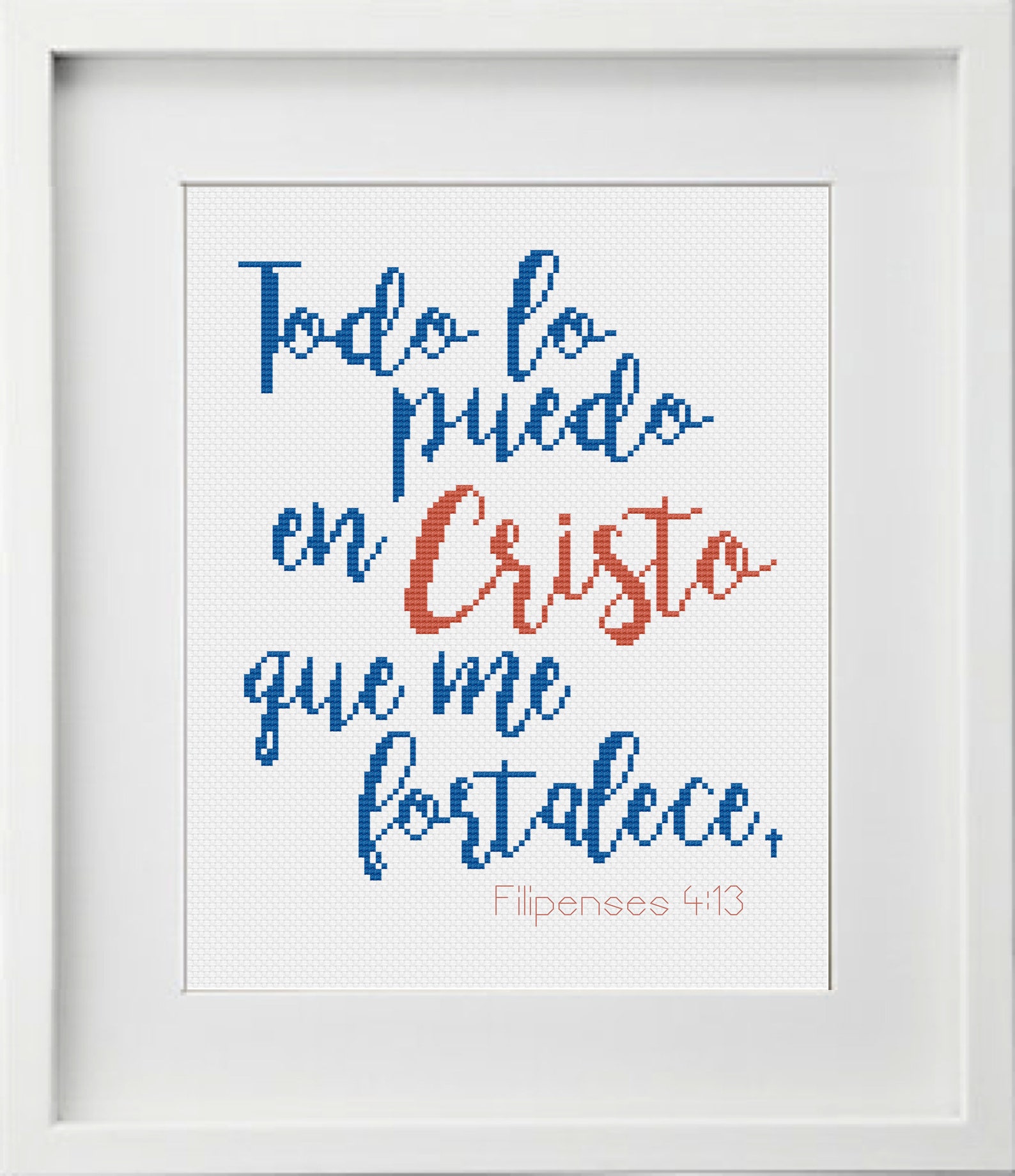Bible Verse Pattern Spanish Español Filipenses 4:13 "todo Lo Puedo En ...