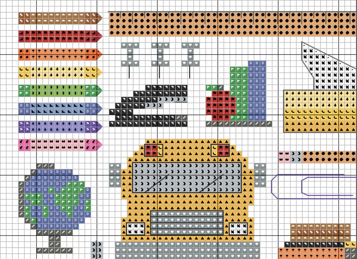 School Sampler Cross Stitch Pattern -- Digital Immediate Download! - Etsy