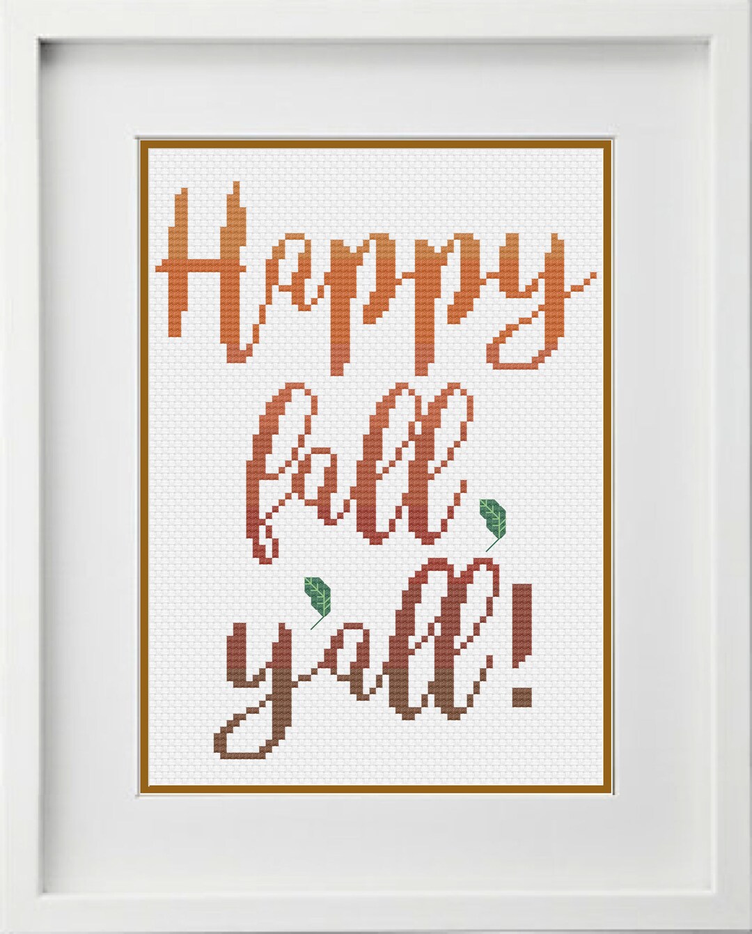 Happy Fall, Y'all! Seasonal Cross Stitch Pattern -- Instant Digital PDF ...