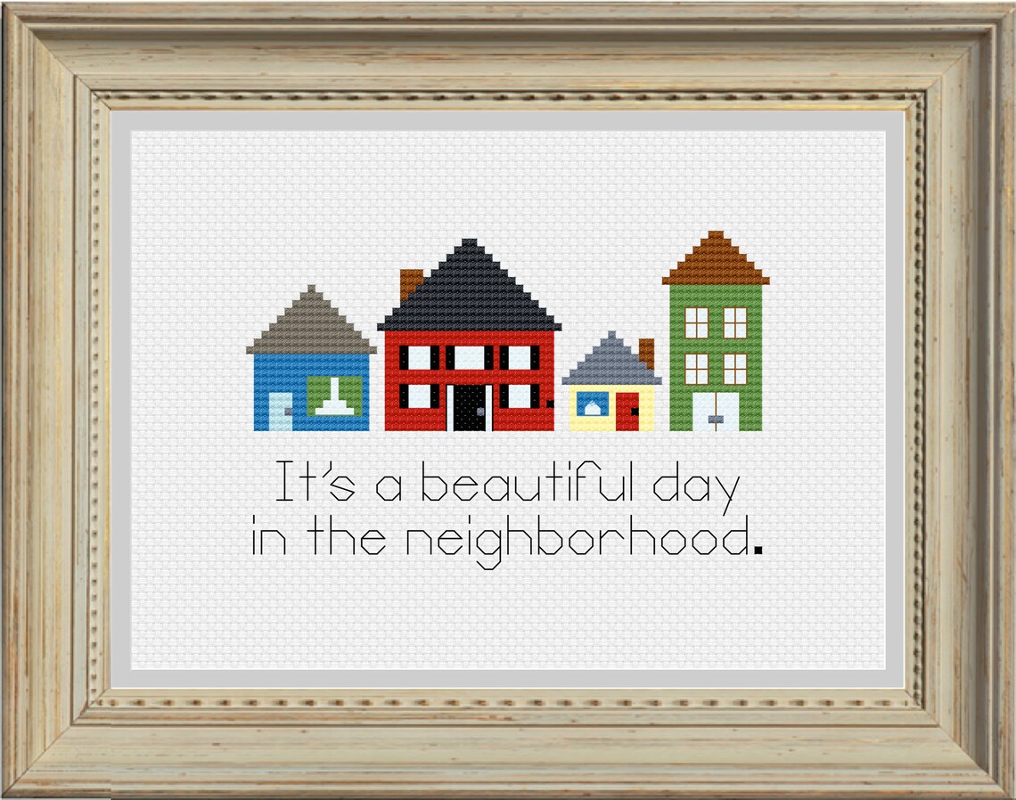 It's a Beautiful Day in the Neighborhood Cross Stitch | Etsy