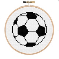 Football Cross Stitch Pattern, Modern Soccer Counted Cross Stitch Chart ...