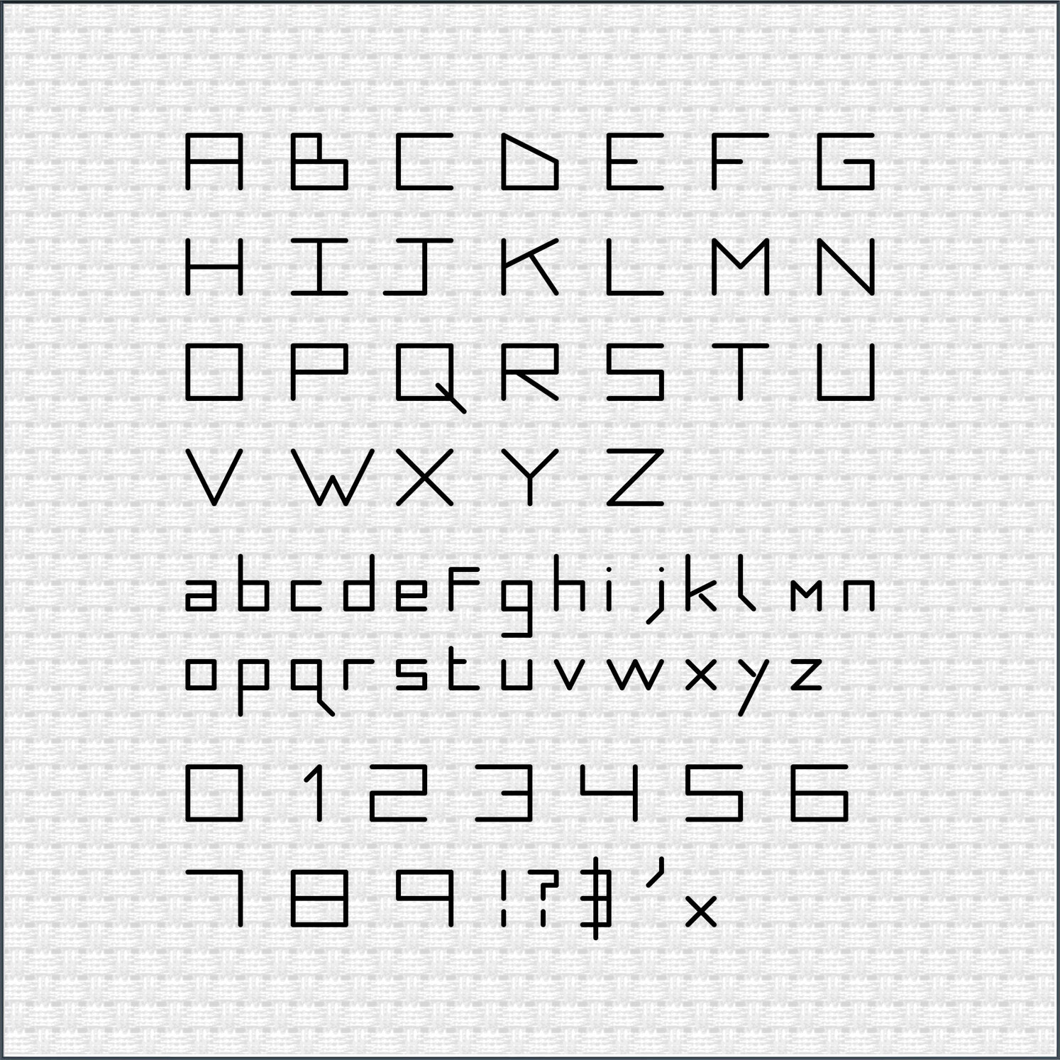 Tiny Font Alphabet Sampler Cross Stitch Alphabet Pattern -- Instant ...