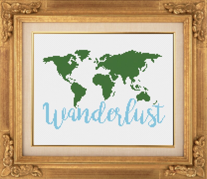 Wanderlust World Map Instant Digital PDF Download - Etsy