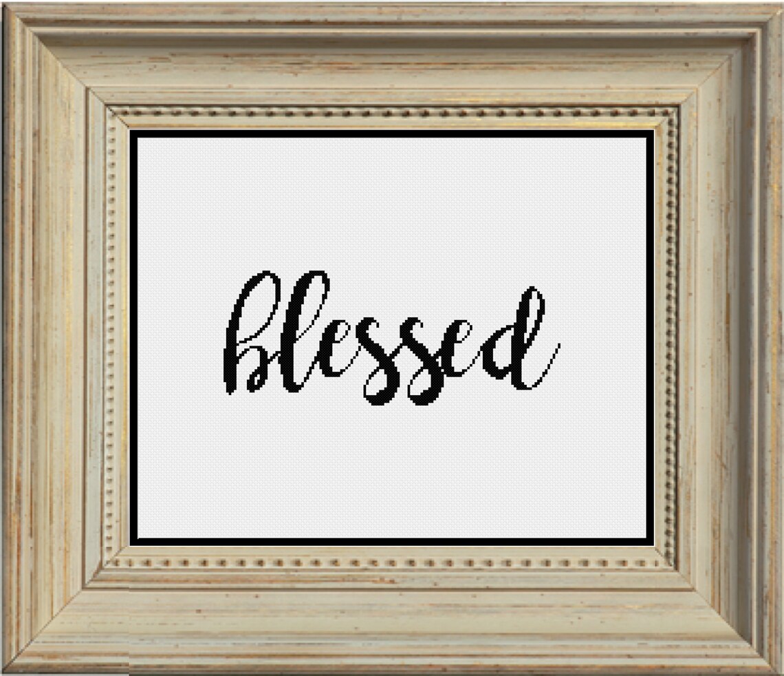 Blessed Handwritten Script Font Large Simple Modern Cross | Etsy