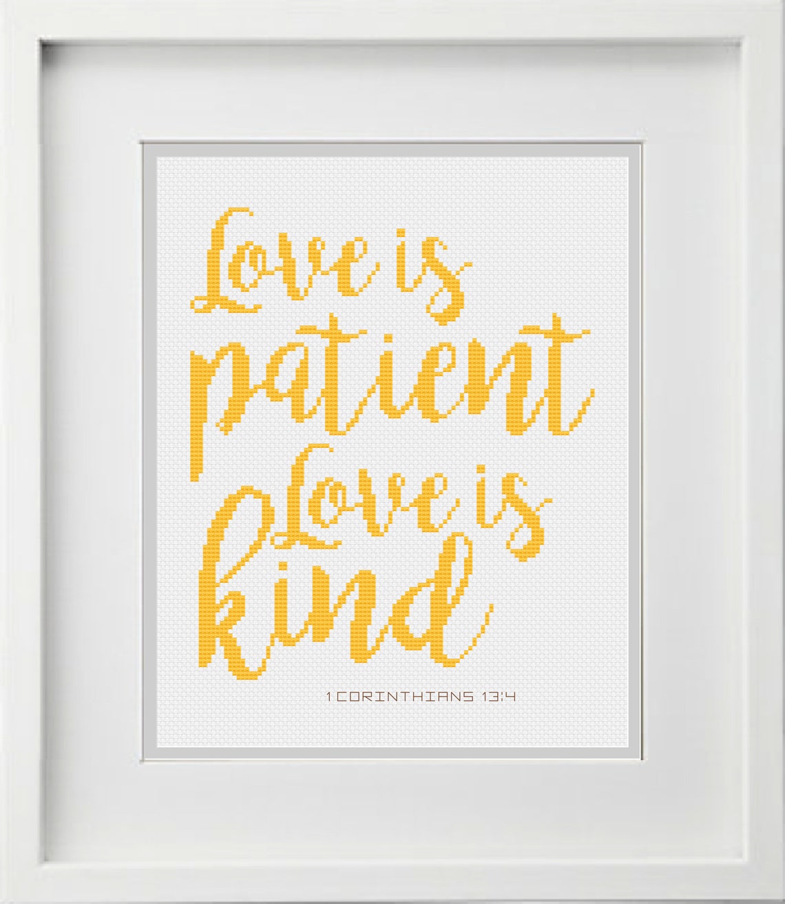 1 Corinthians 13:4 Bible Verse Cross Stitch Pattern love - Etsy