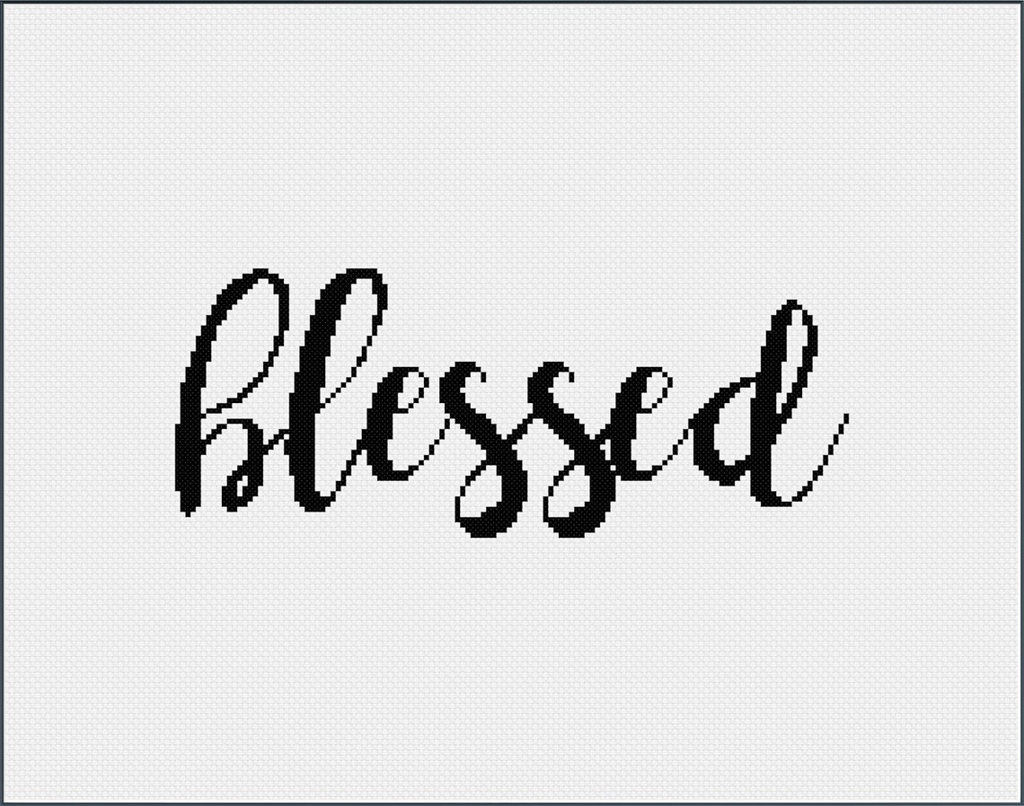 Blessed Handwritten Script Font Large Simple Modern Cross | Etsy