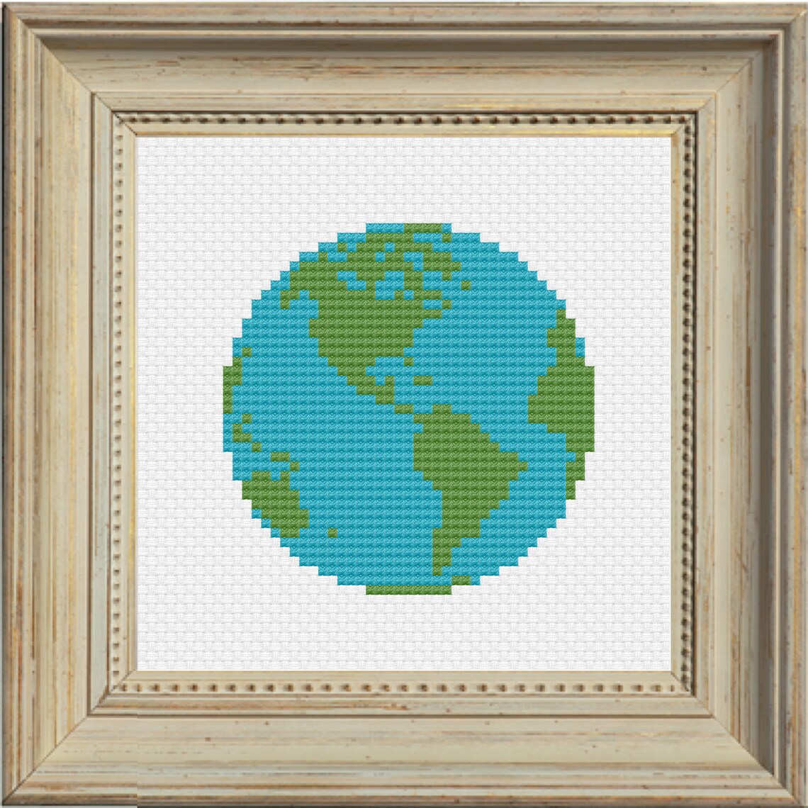 Small Earth World Cross Stitch Pattern -- Instant Digital PDF Download ...