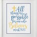 Mark 9:23 Bible Verse Cross Stitch Pattern "all Things Are Possible for ...