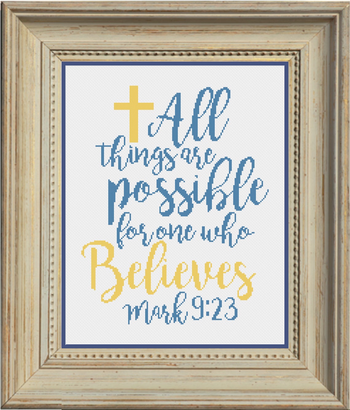 Mark 9:23 Bible Verse Cross Stitch Pattern all Things - Etsy