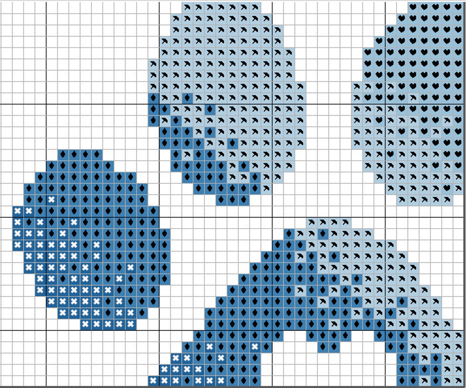 Paw Print With Heart Ombre Color Fade Blue {dog or Cat} Small {4 X 3.6 ...