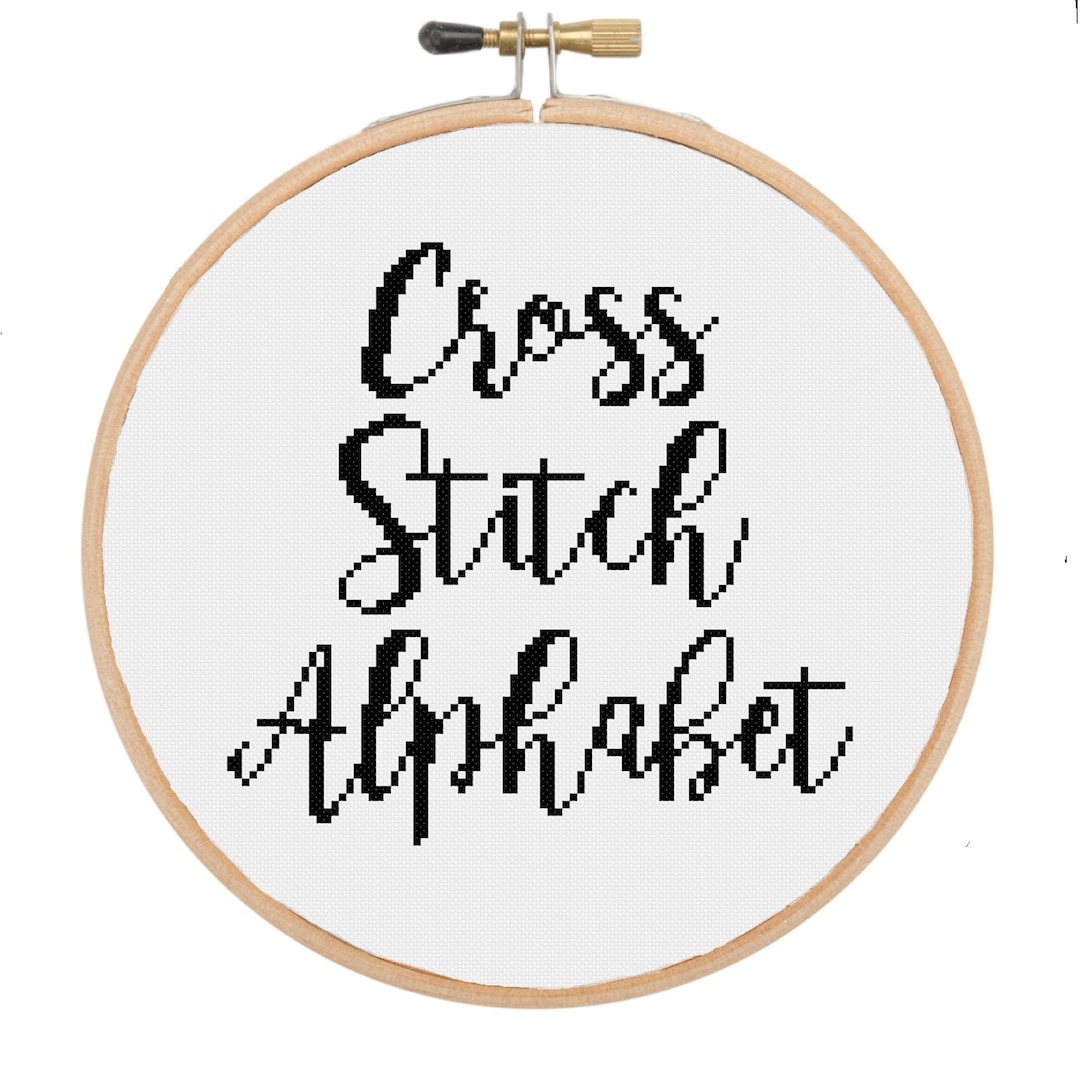 Cross Stitching Alphabet Handwritten Script Font -- Instant Digital PDF ...