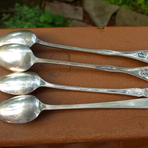 Four Silver Plate Tea Spoons - Etsy