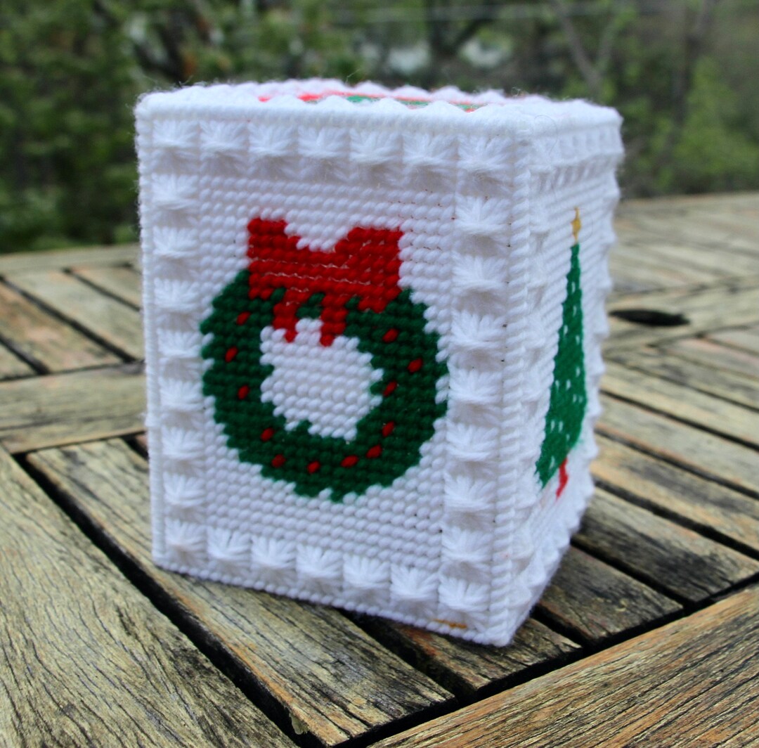 Vintage Needlepoint Tissue Box Cover - Etsy