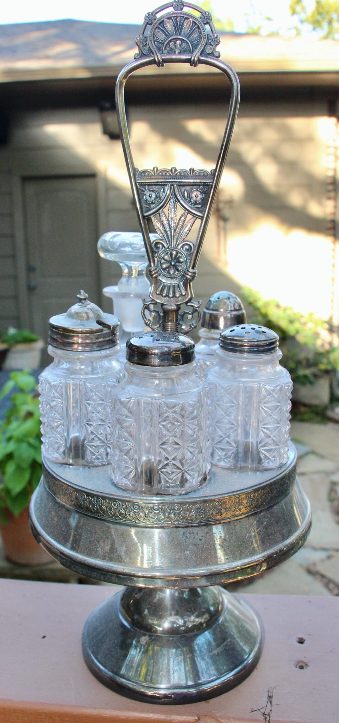 Vintage Victorian Condiment/cruet Set in Silverplate Holder - Etsy