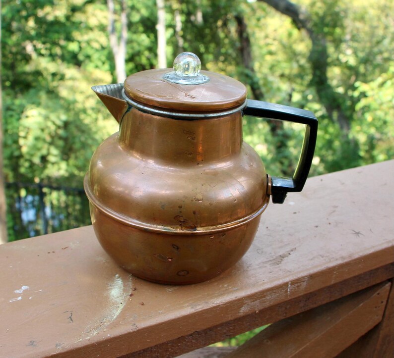 Vintage Copper Coffee Pot - Etsy