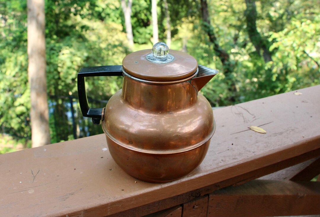 Vintage Copper Coffee Pot - Etsy