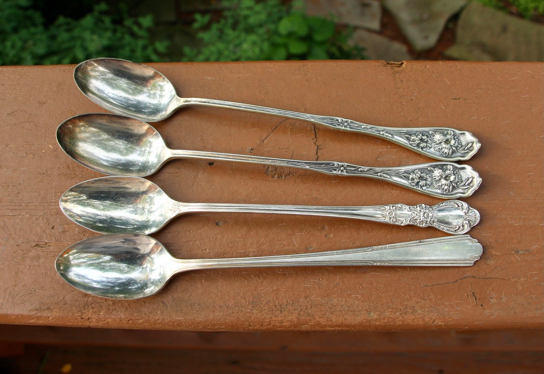 Four Silver Plate Tea Spoons - Etsy