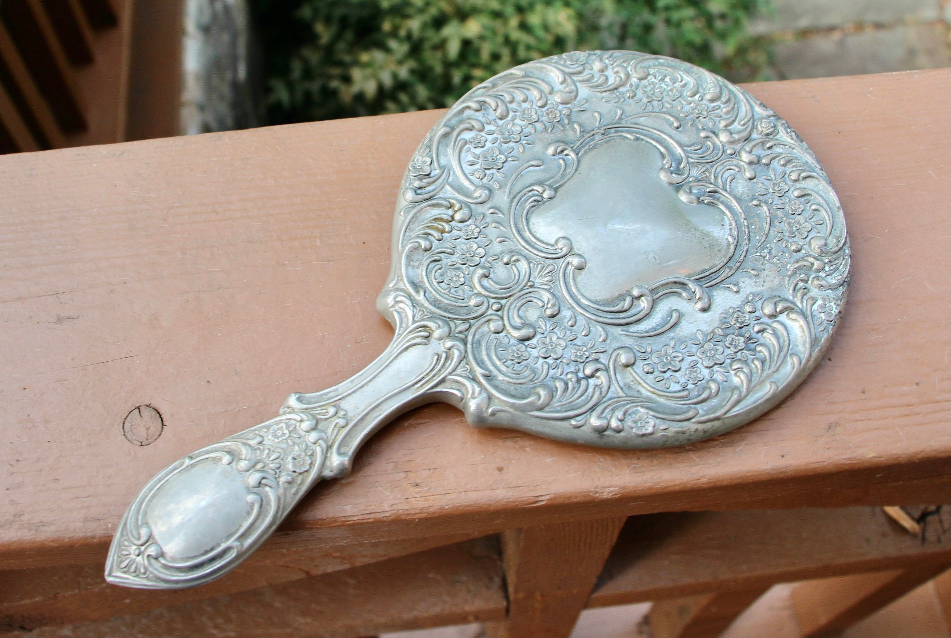 Antique Silver Hand Mirror