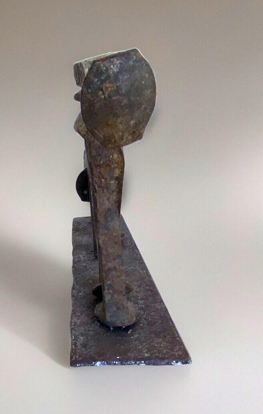 Heavy Welded Railroad Spike/stake Sculpture OOAK 'ART' Sign , 14" Base ...