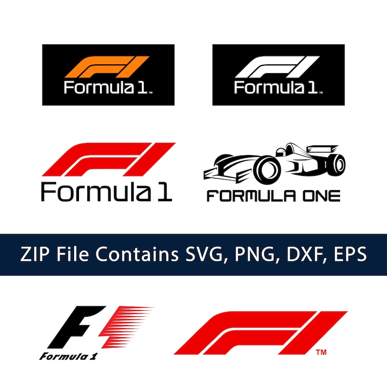 Formula 1 Logo, Racing Vector Clipart (digital Files) - Etsy