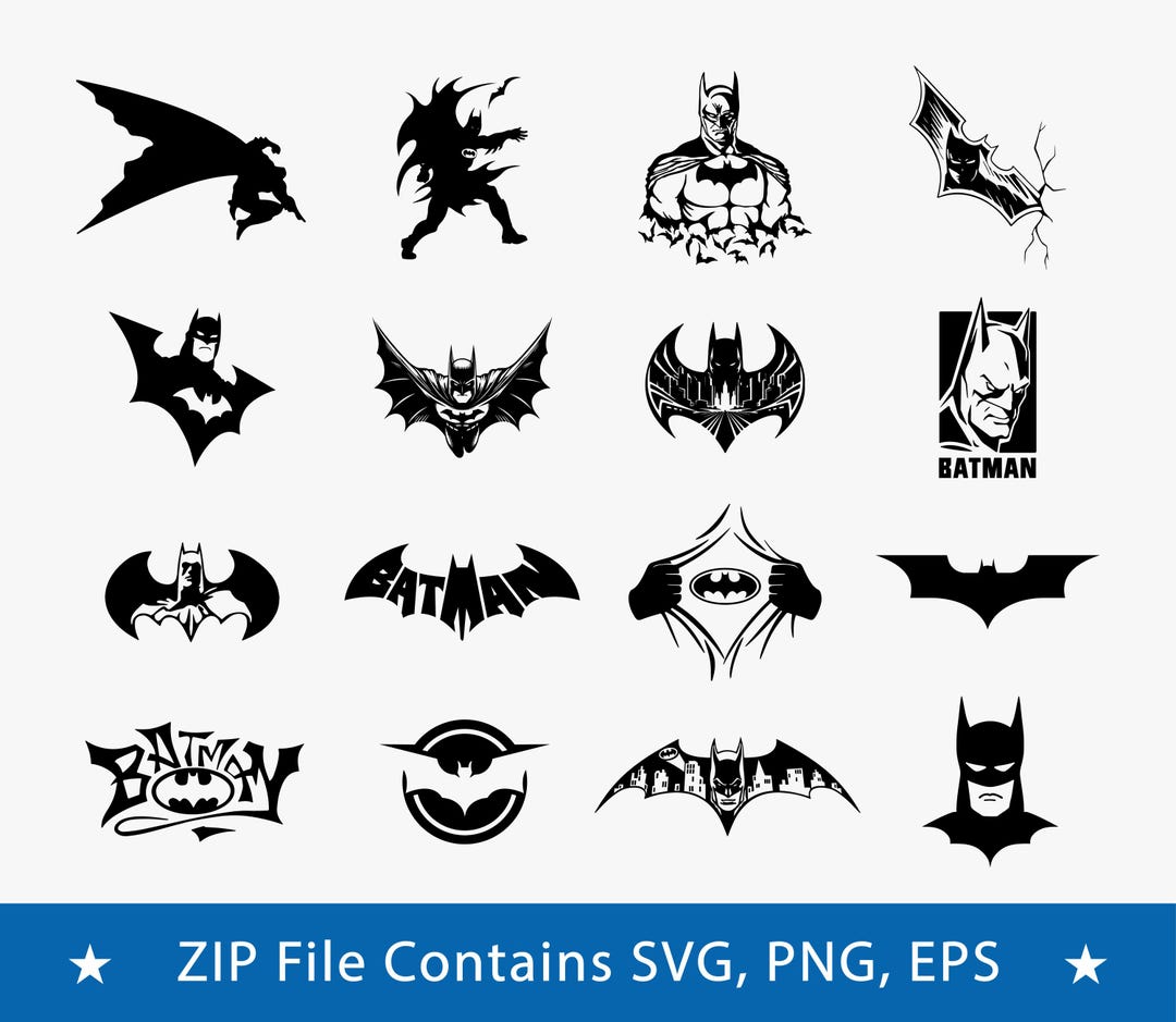 Bat Superhero Svg Bundle, Laser Cut, Batman Logo Png, Bat Hero Svg, Eps ...