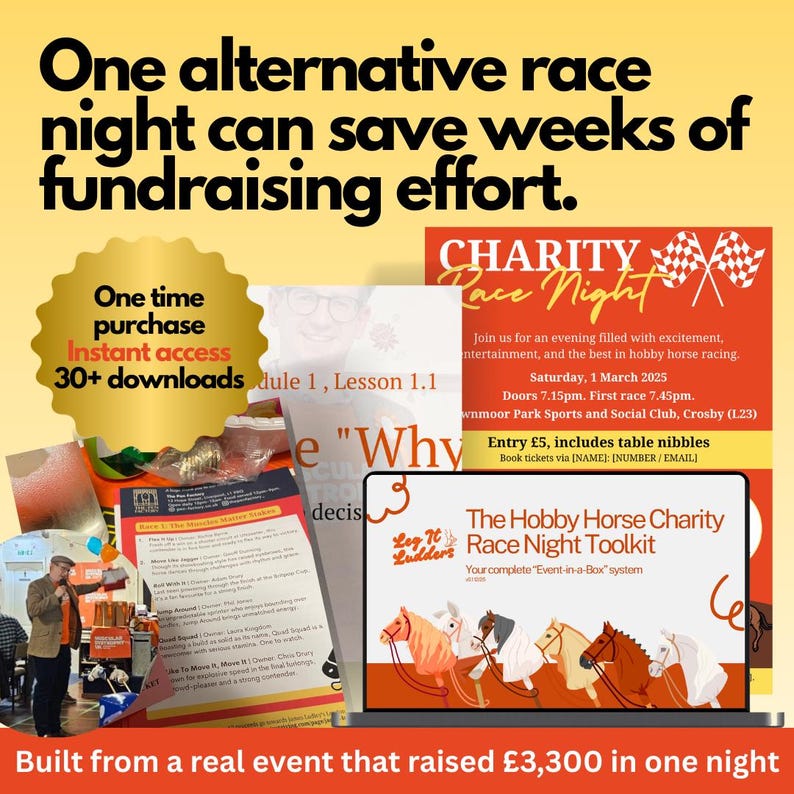 Charity Fundraising Hobby Horse Race Night BUNDLE | Event Guide and ...