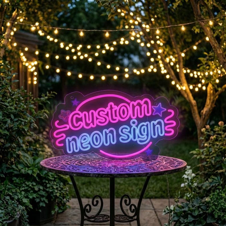 Custom LED Neon Sign, Personalized Name Wall Art, Illuminated Business ...