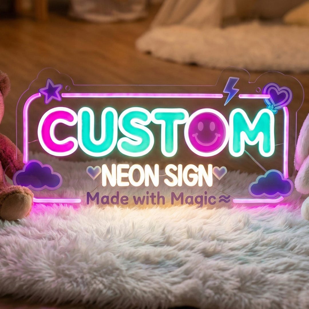 Custom Neon Sign, Personalized Logo Light, Business Bar Art, UV Acrylic ...