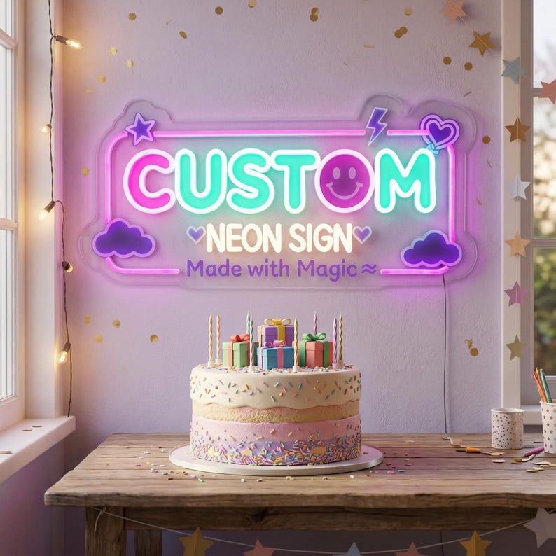 Custom Neon Sign, Personalized Logo Light, Business Bar Art, UV Acrylic ...