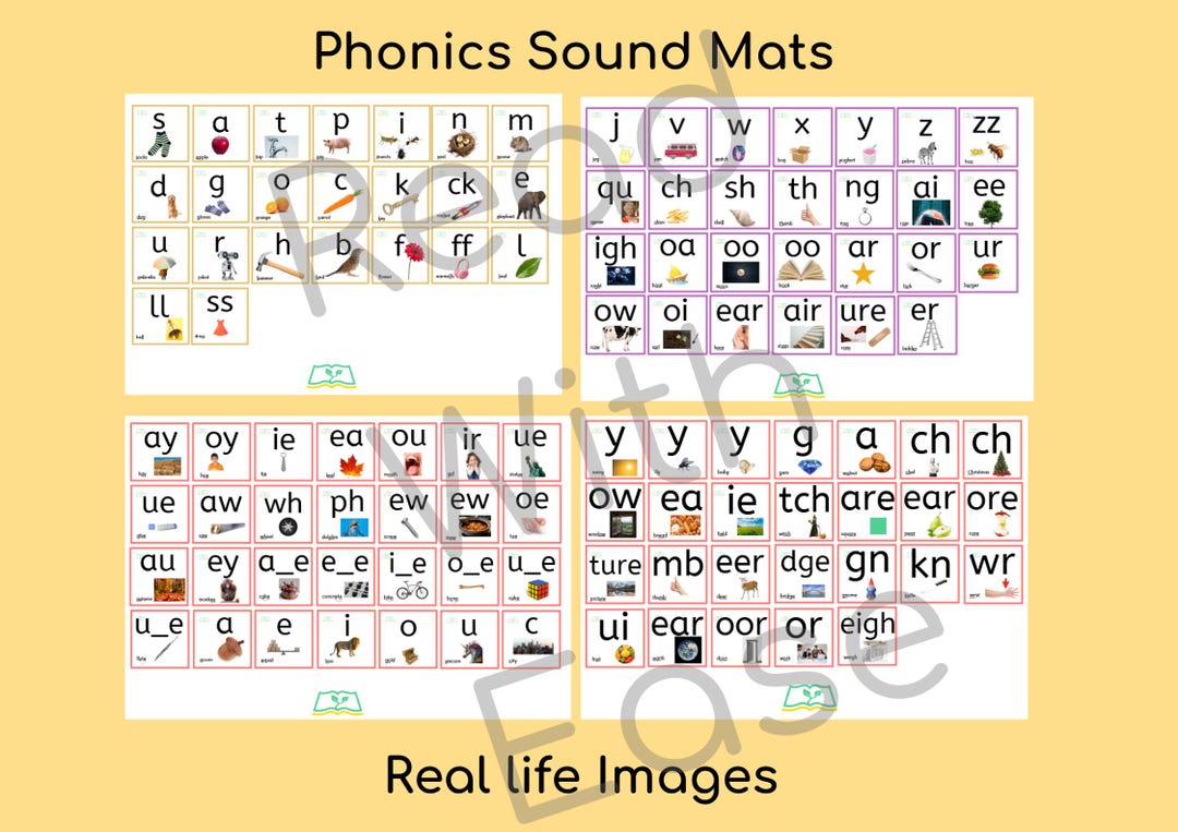 Phonics Mat Bundle Phase 2,3 and 5 With Images From Everyday Life - Etsy UK