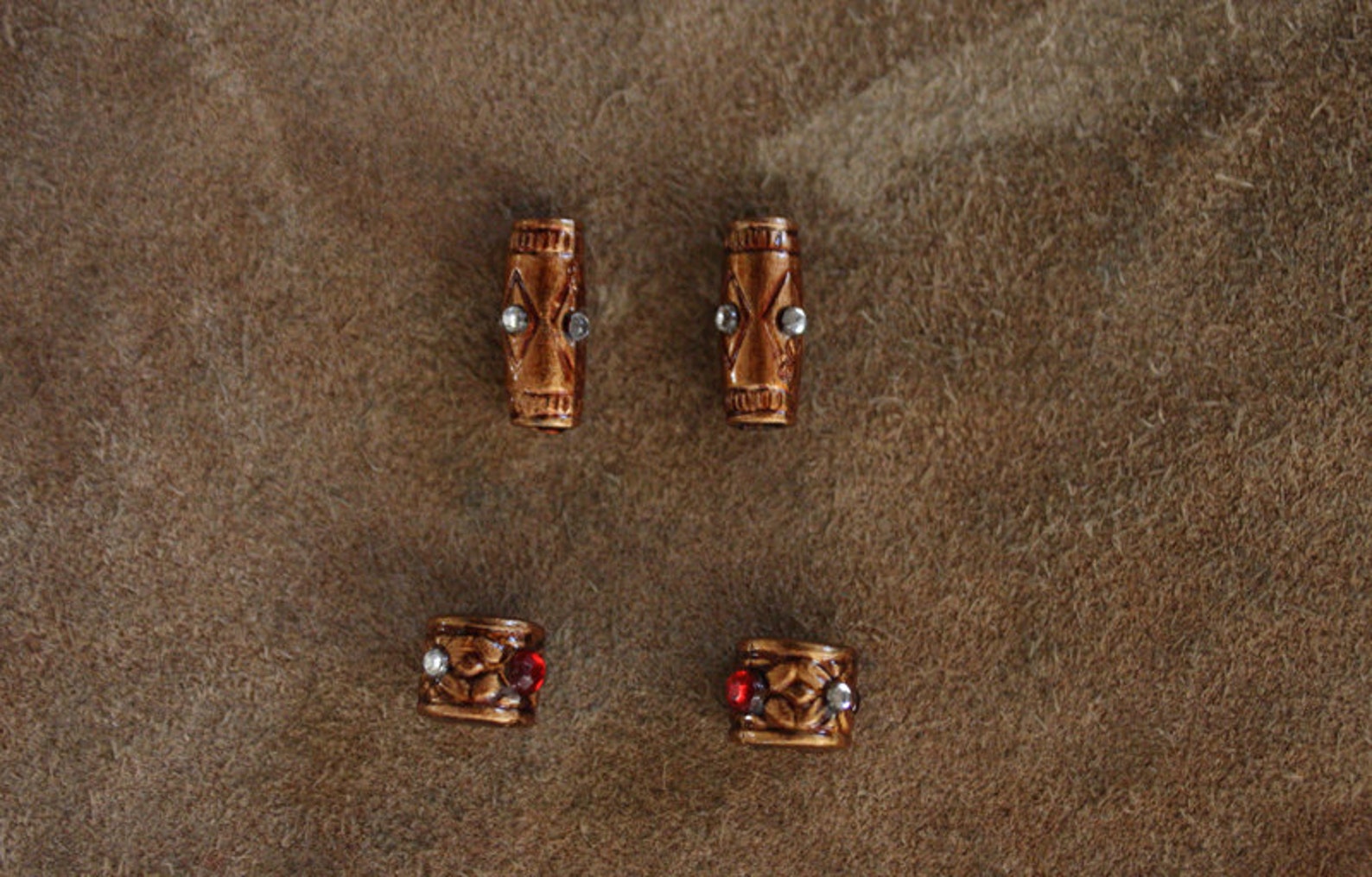 Red crystal and copper Dwarf Viking Cosplay LARP hair | Etsy