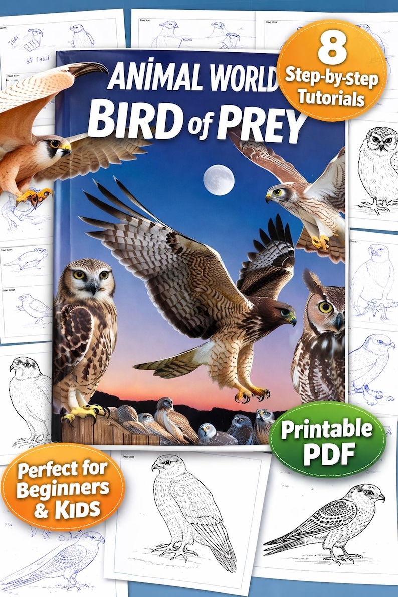 How to Draw Birds of Prey 2 | Animal World Drawing Book | Step by Step ...