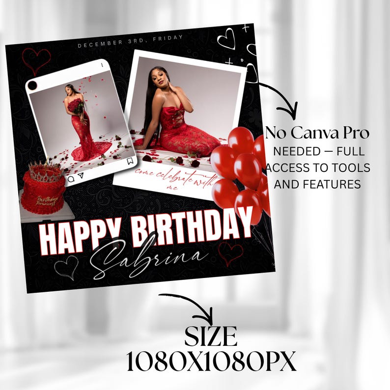 Birthday Party Flyer Template, Editable Canva Flyer, Birthday Event ...