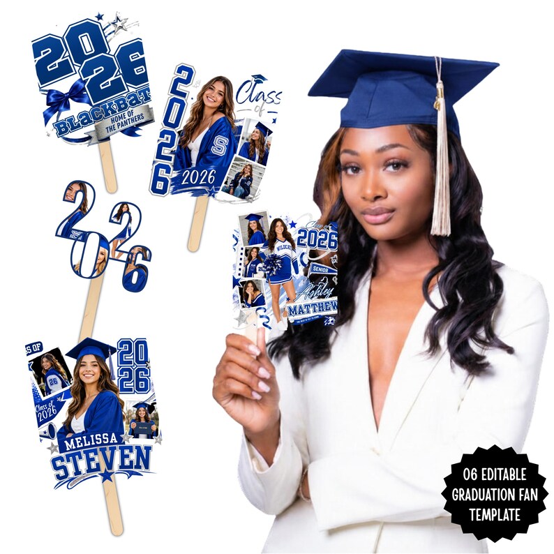 2026 Editable Grad Paddle Fan Template, Custom Grad Fan, Graduation Fan ...