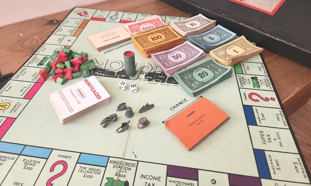 Antique John Waddington Monopoly Board Game - Etsy