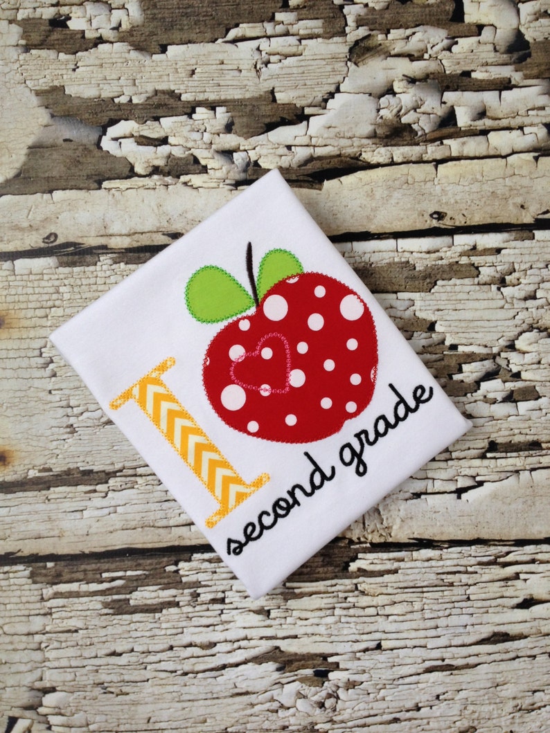 I Love 2nd Grade Shirt - Embroidered Second Grade Shirt - Back to ...