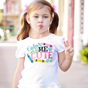 Color Me Cute Shirt - Embroidered School Shirt - Back to School Shirt ...