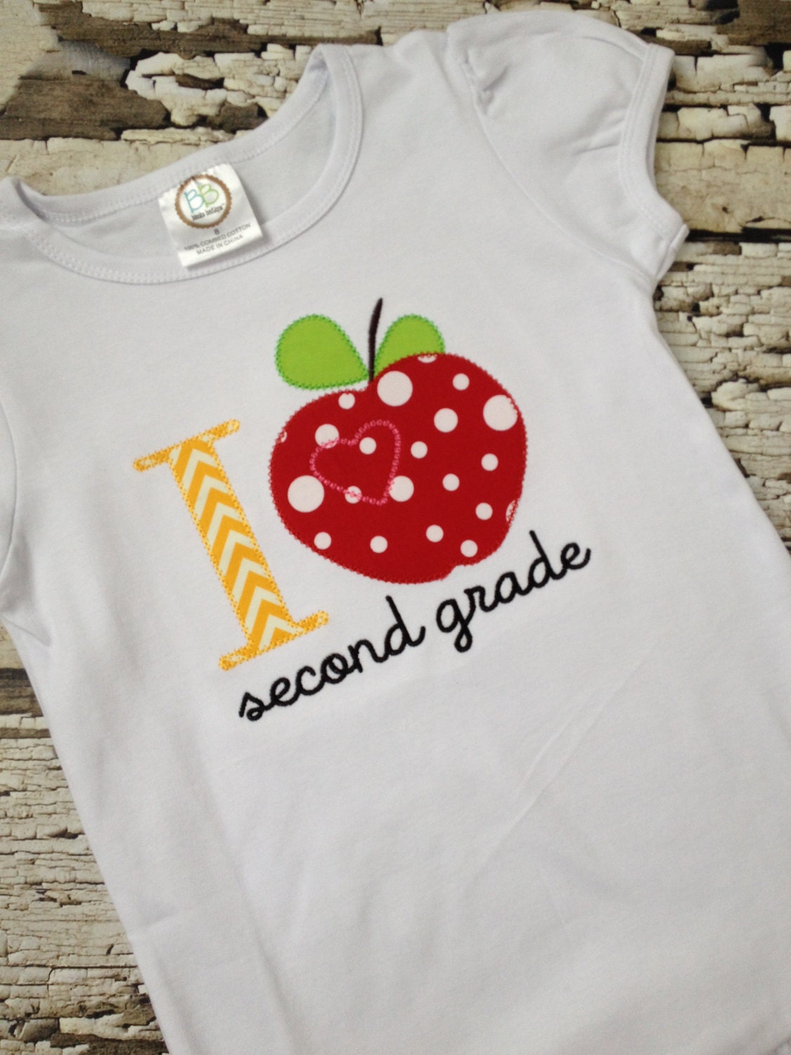I Love 2nd Grade Shirt Embroidered Second Grade Shirt Back | Etsy