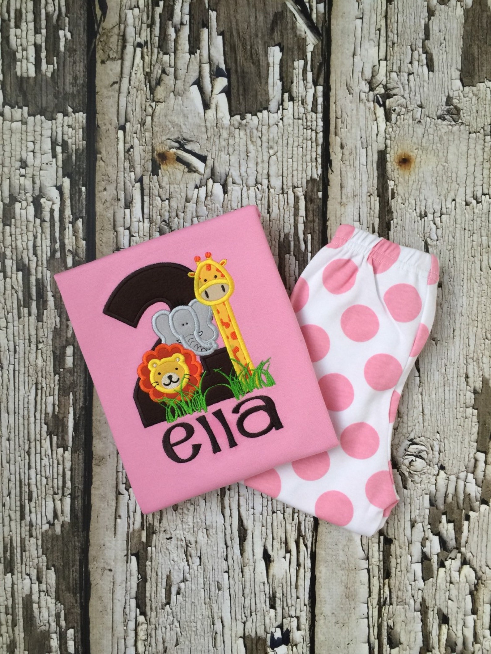 Zoo Birthday Pajamas - Animal PJS - Safari Pajamas - Embroidered ...